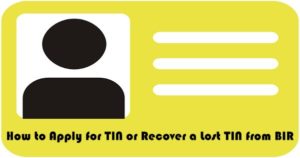 How To Apply For TIN Or Recover A Lost TIN From BIR